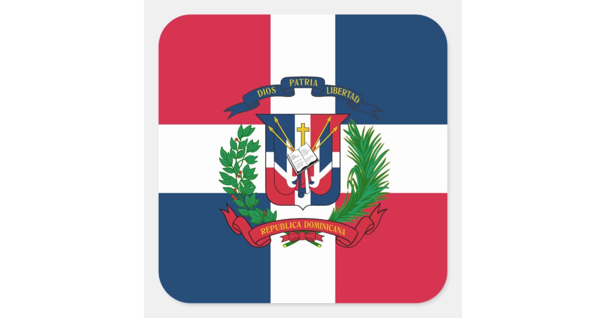 The flag of the Dominican Republic Square Sticker | Zazzle