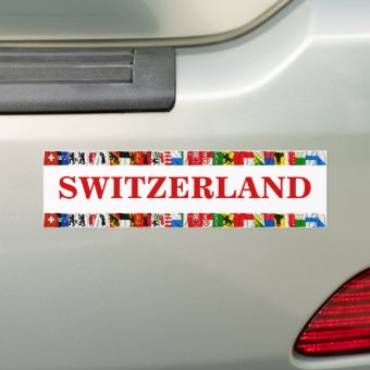 The Flags of the Cantons of Switzerland Bumper Sticker | Zazzle