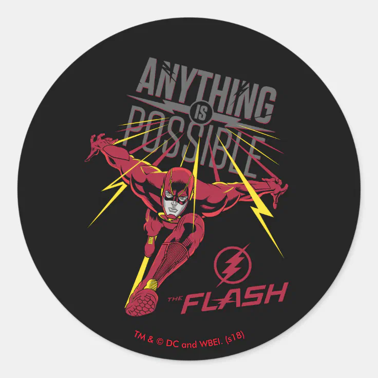 The Flash | "Anything Is Possible" Classic Round Sticker | Zazzle
