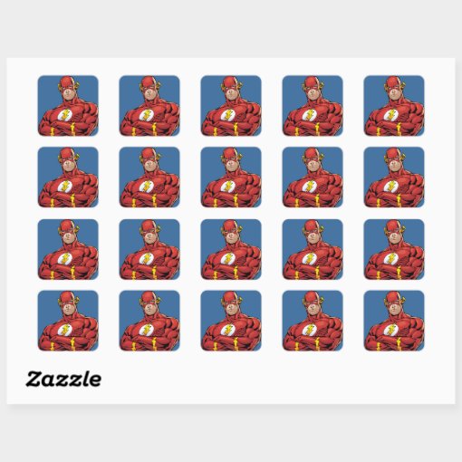 The Flash Arms Crossed Square Sticker | Zazzle