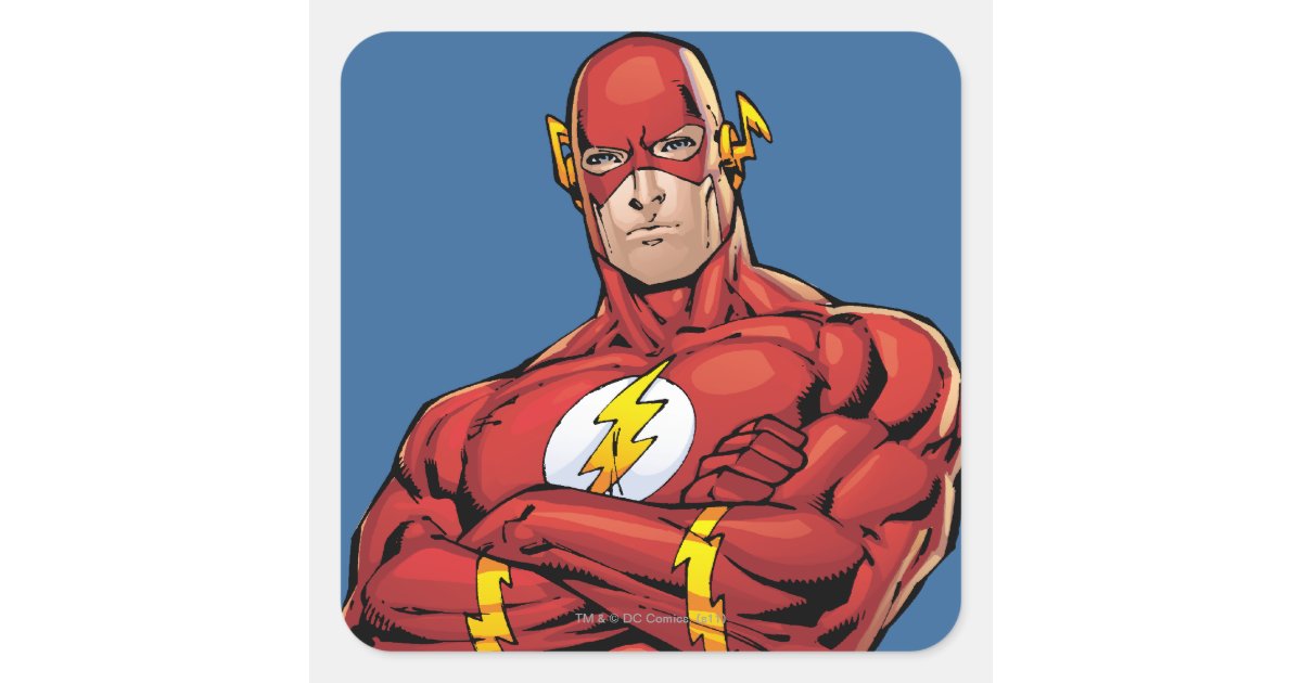 The Flash Arms Crossed Square Sticker | Zazzle