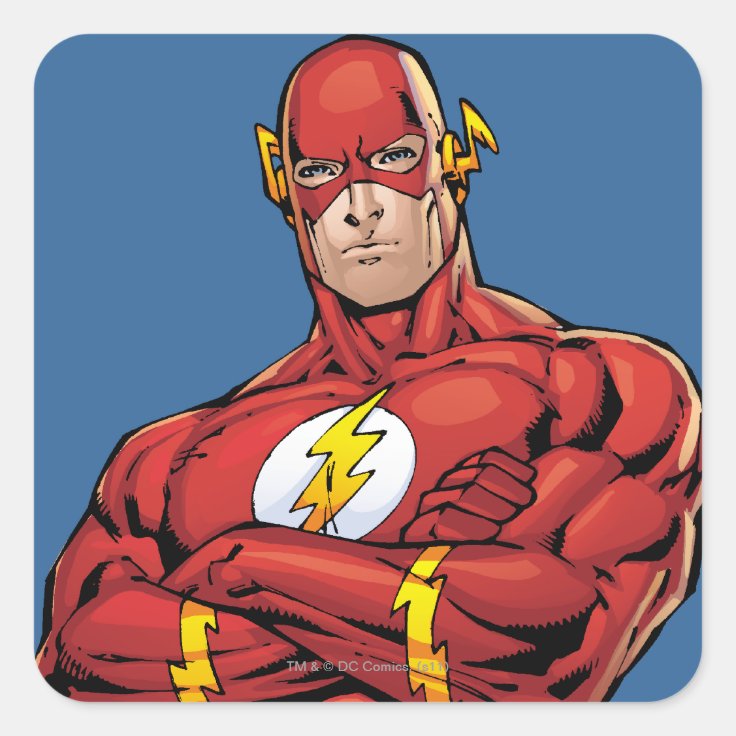 The Flash Arms Crossed Square Sticker | Zazzle