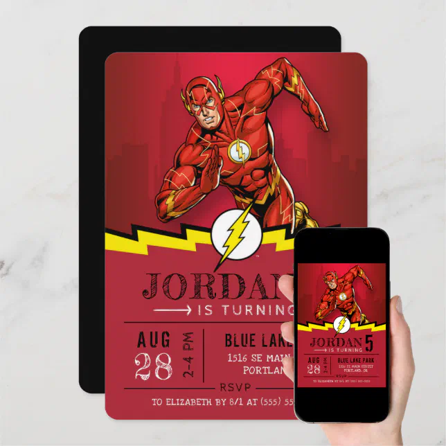 The Flash | Happy Birthday Invitation | Zazzle