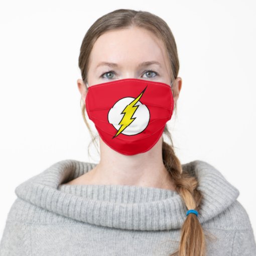 The Flash | Lightning Bolt Adult Cloth Face Mask | Zazzle