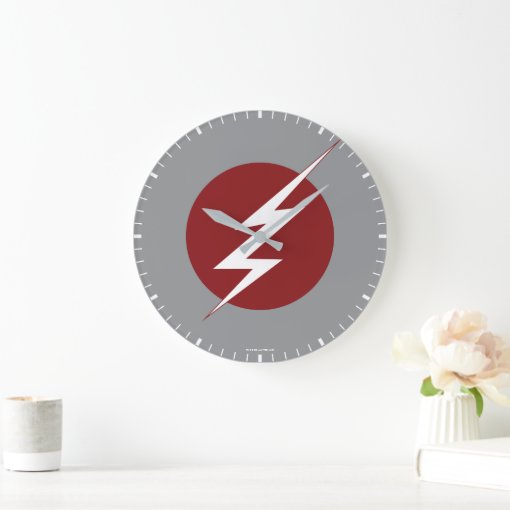 The Flash | Lightning Bolt Logo Large Clock | Zazzle