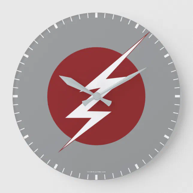 The Flash | Lightning Bolt Logo Large Clock | Zazzle