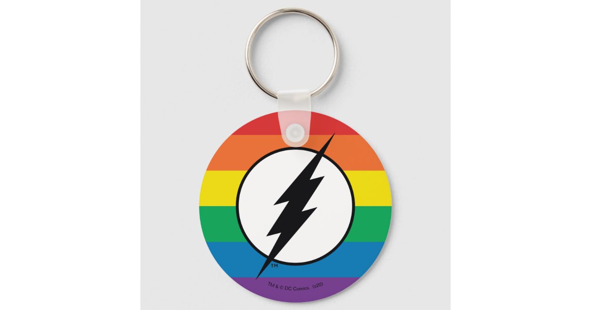 The Flash Rainbow Logo Keychain | Zazzle