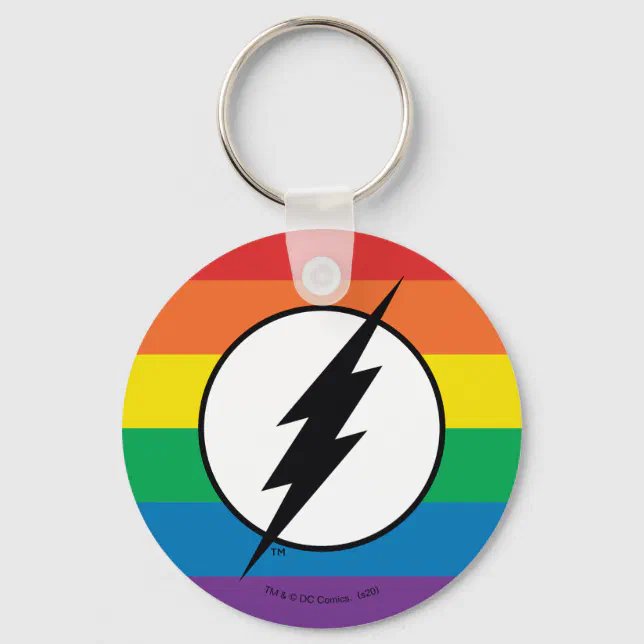 The Flash Rainbow Logo Keychain | Zazzle
