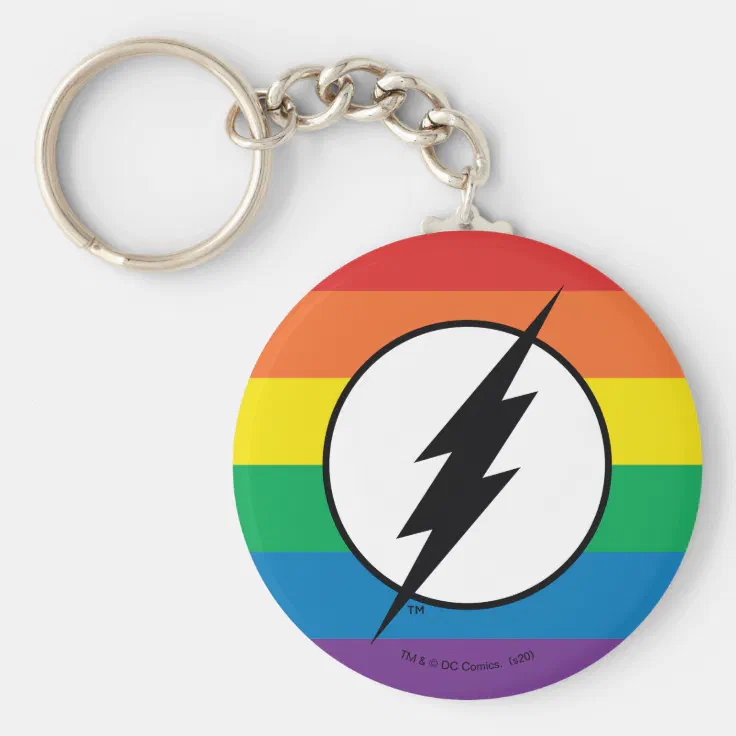 The Flash Rainbow Logo Keychain | Zazzle