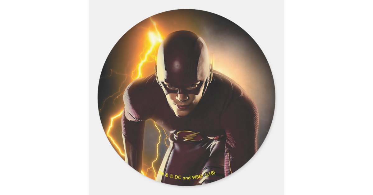 The Flash | Sprint Start Position Classic Round Sticker | Zazzle