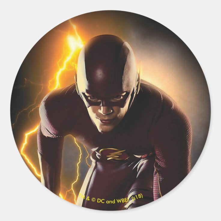 The Flash | Sprint Start Position Classic Round Sticker | Zazzle