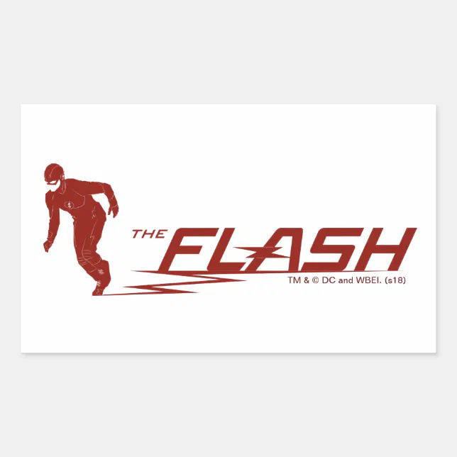 The Flash | Super Hero Name Logo Rectangular Sticker | Zazzle
