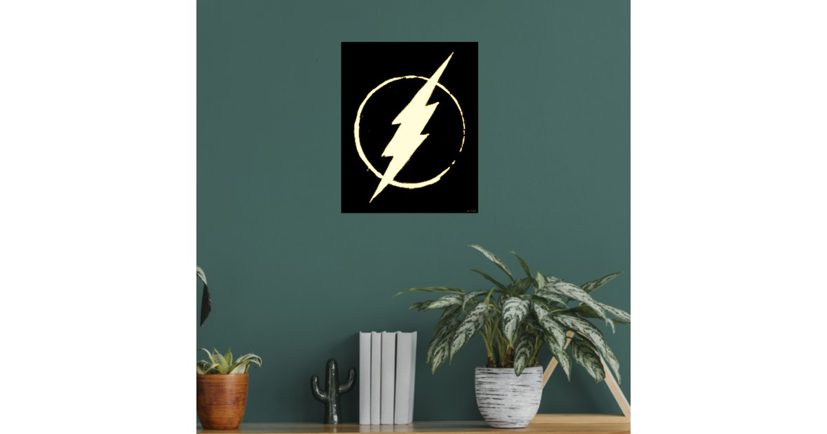 The Flash | Yellow Chest Emblem Foil Prints | Zazzle
