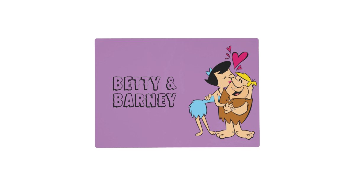 The Flintstones Betty Kissing Barney Placemat Zazzle