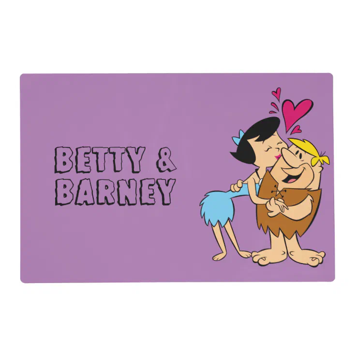 The Flintstones Betty Kissing Barney Placemat Zazzle