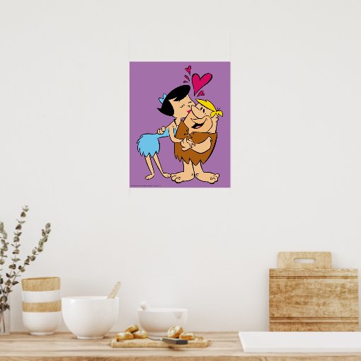 The Flintstones Betty Kissing Barney Poster Zazzle