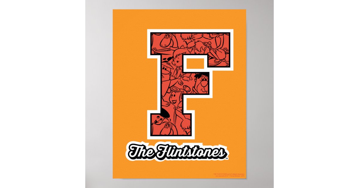 The Flintstones | Collegiate Style Monogram Poster | Zazzle