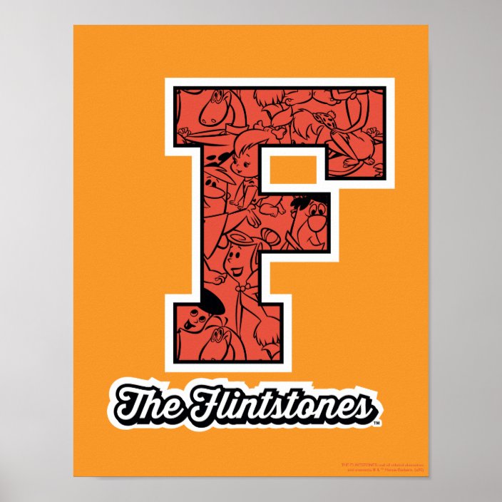 The Flintstones | Collegiate Style Monogram Poster | Zazzle.com