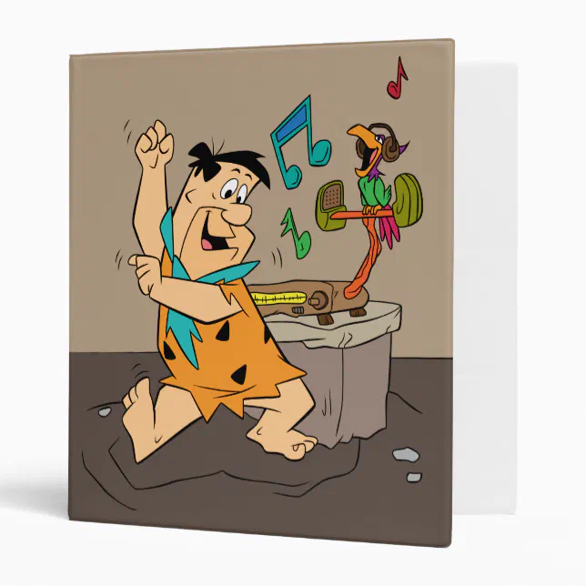 The Flintstones Fred Flintstone Dancing 3 Ring Binder Zazzle