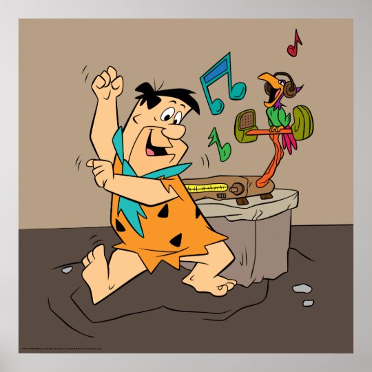 The Flintstones | Fred Flintstone Dancing Poster | Zazzle.com