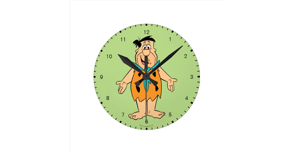 The Flintstones | Fred Flintstone Round Clock | Zazzle.com