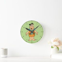 The Flintstones | Fred Flintstone Round Clock | Zazzle
