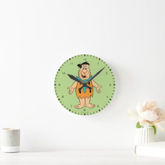 The Flintstones | Fred Flintstone Round Clock | Zazzle