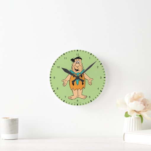 The Flintstones | Fred Flintstone Round Clock | Zazzle