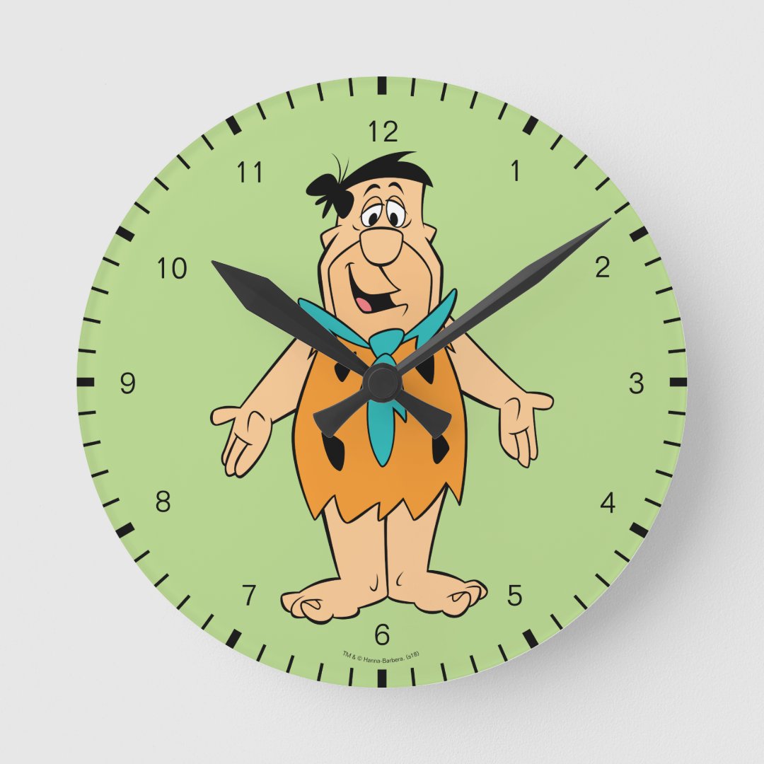 The Flintstones | Fred Flintstone Round Clock | Zazzle