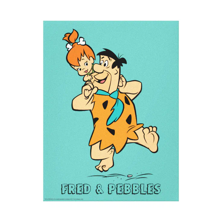The Flintstones Fred And Pebbles Flintstone Canvas Print Zazzle