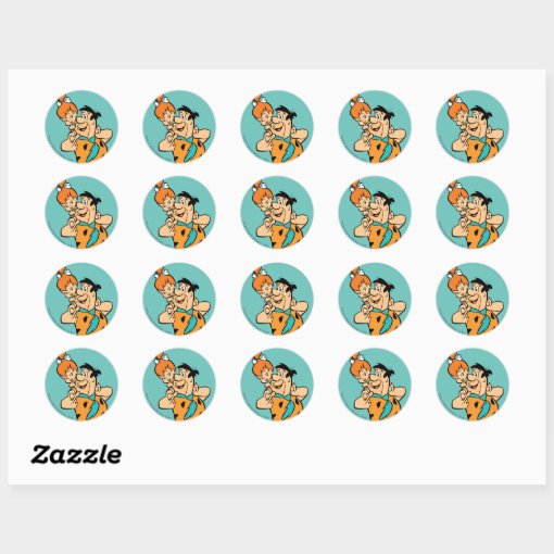 The Flintstones | Fred & Pebbles Flintstone Classic Round Sticker | Zazzle
