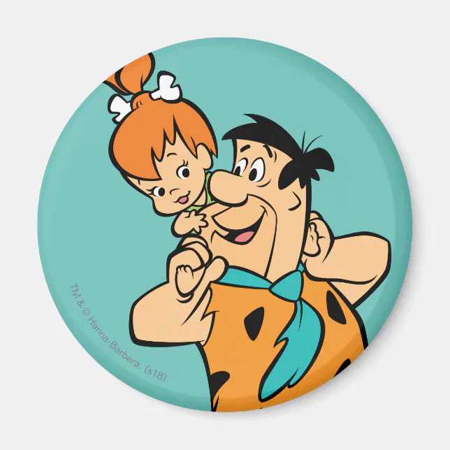 The Flintstones | Fred & Pebbles Flintstone Magnet | Zazzle