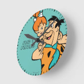 The Flintstones | Fred & Pebbles Flintstone Round Clock | Zazzle