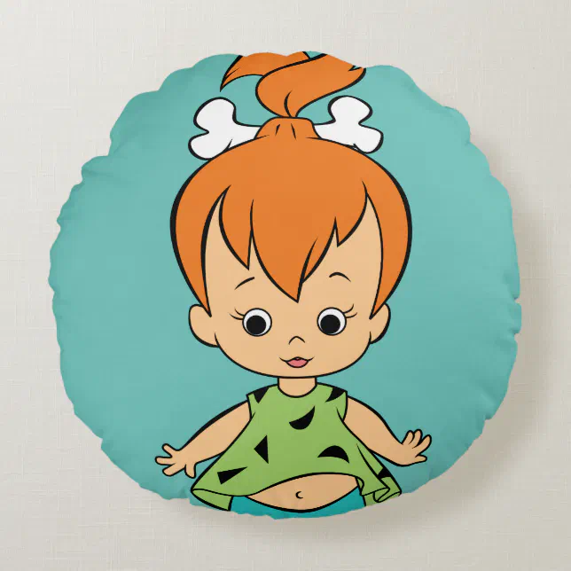 The Flintstones | Pebbles Flintstone Round Pillow | Zazzle