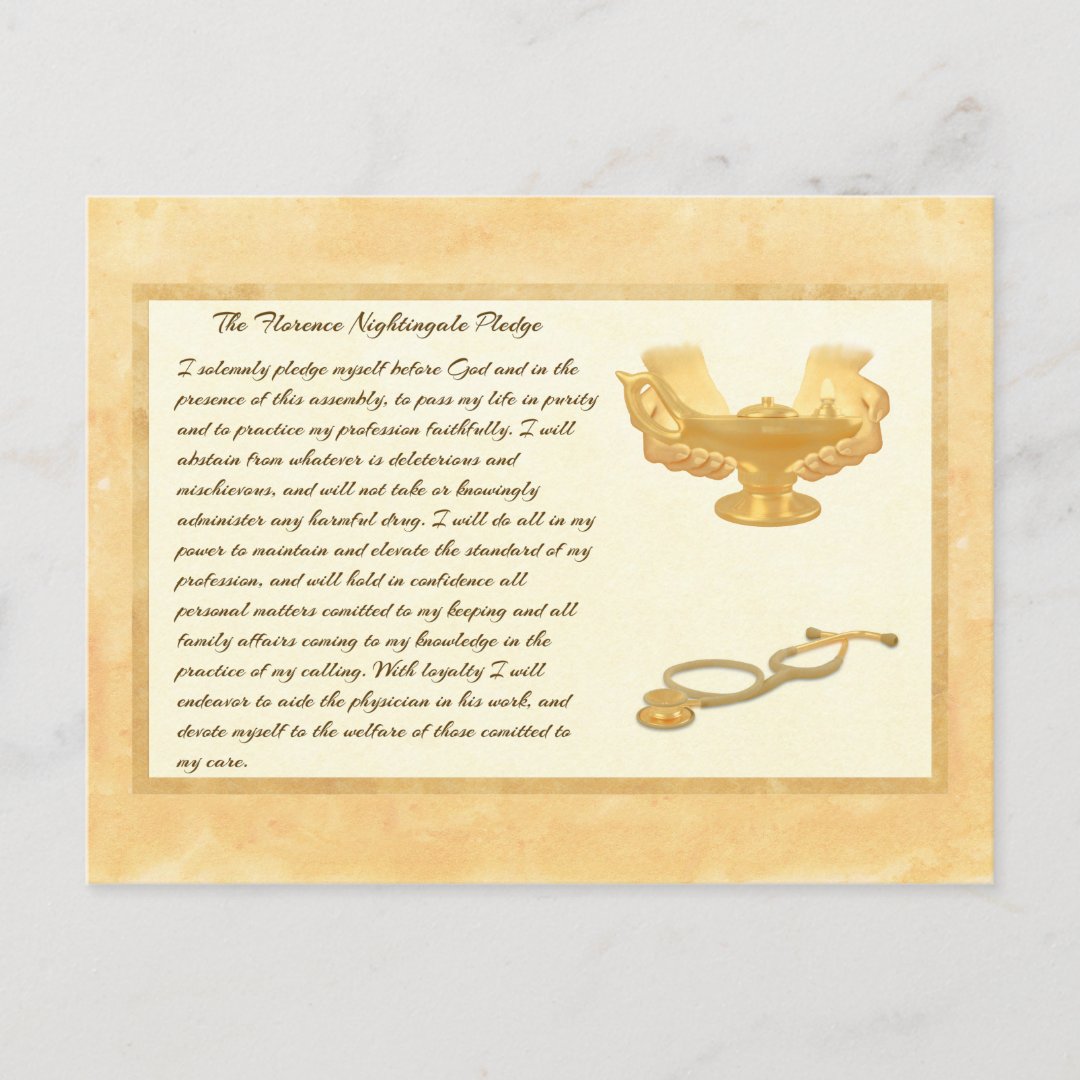 The Florence Nightingale Pledge Postcard | Zazzle