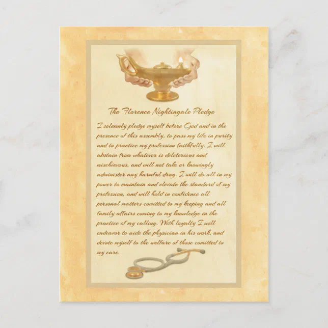 The Florence Nightingale Pledge Postcard | Zazzle