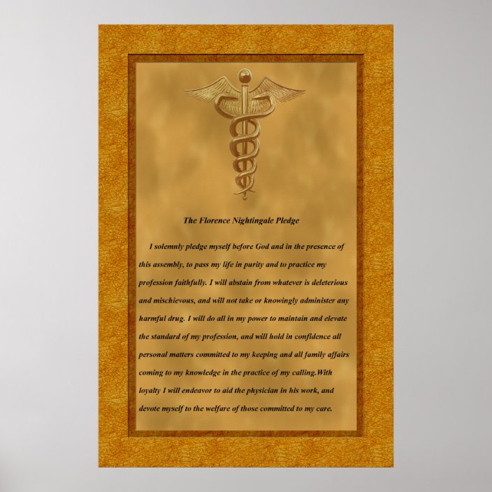 The Florence Nightingale Pledge Poster | Zazzle.com