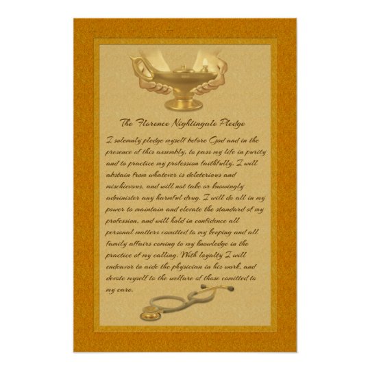 The Florence Nightingale Pledge Poster | Zazzle.com
