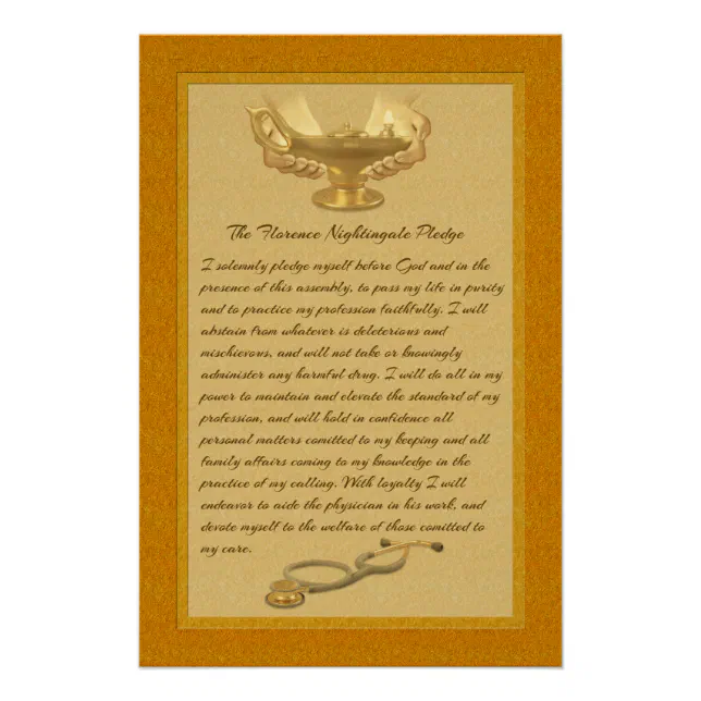 The Florence Nightingale Pledge Poster | Zazzle