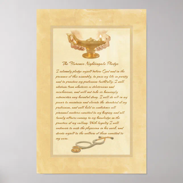 The Florence Nightingale Pledge Poster | Zazzle