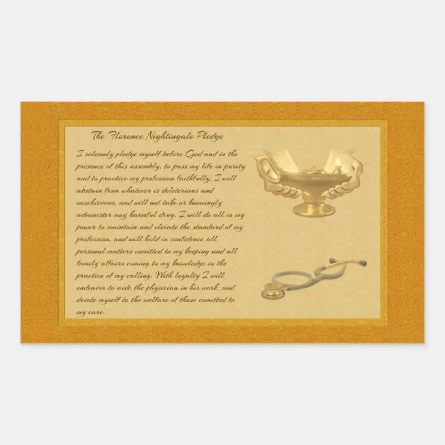 The Florence Nightingale Pledge Rectangular Sticker | Zazzle