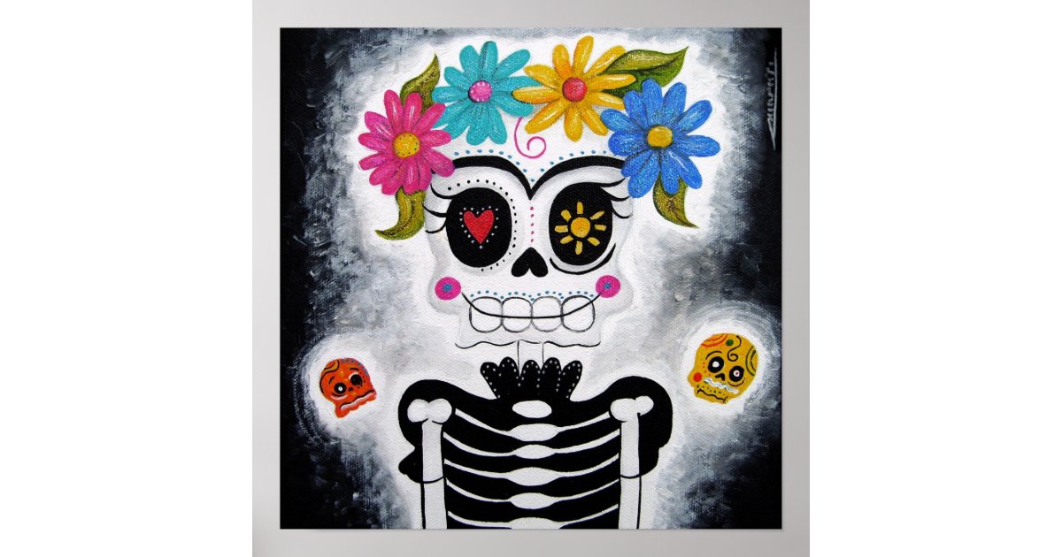 The Flowery Skull PRINT | Zazzle