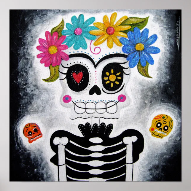 The Flowery Skull PRINT | Zazzle