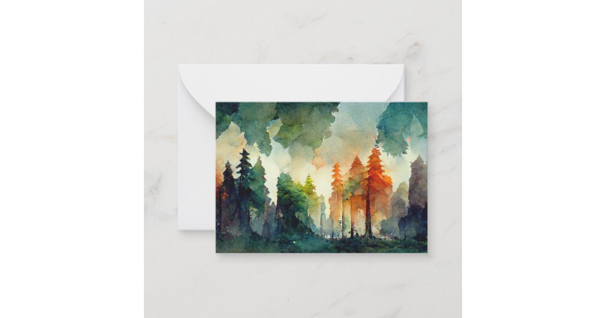 The Forest (nature) Note Card | Zazzle