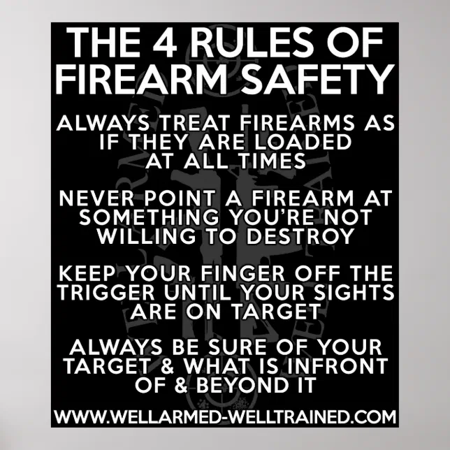 The Four Rules of Firearm Safety - Poster | Zazzle