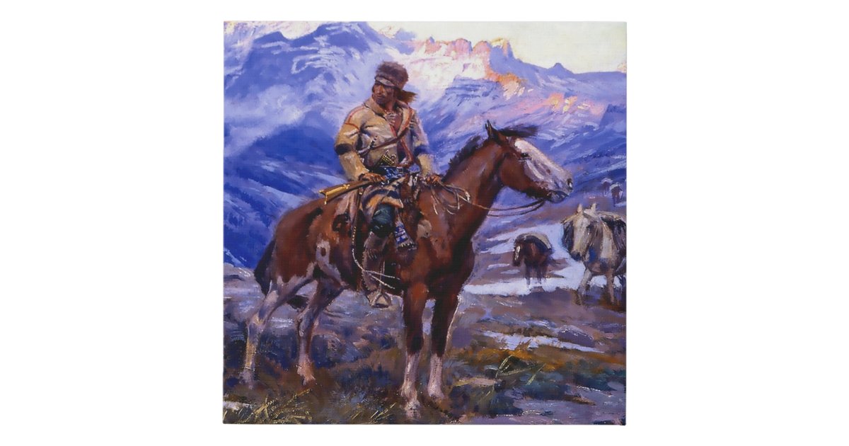 “The Free Trappers” by Charles M Russell Faux Canvas Print | Zazzle