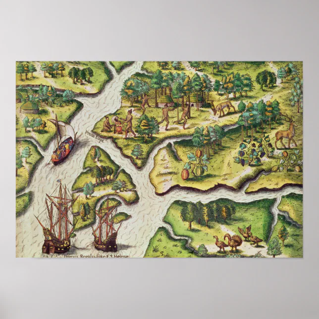 The French Arrive at Port Royal Poster | Zazzle