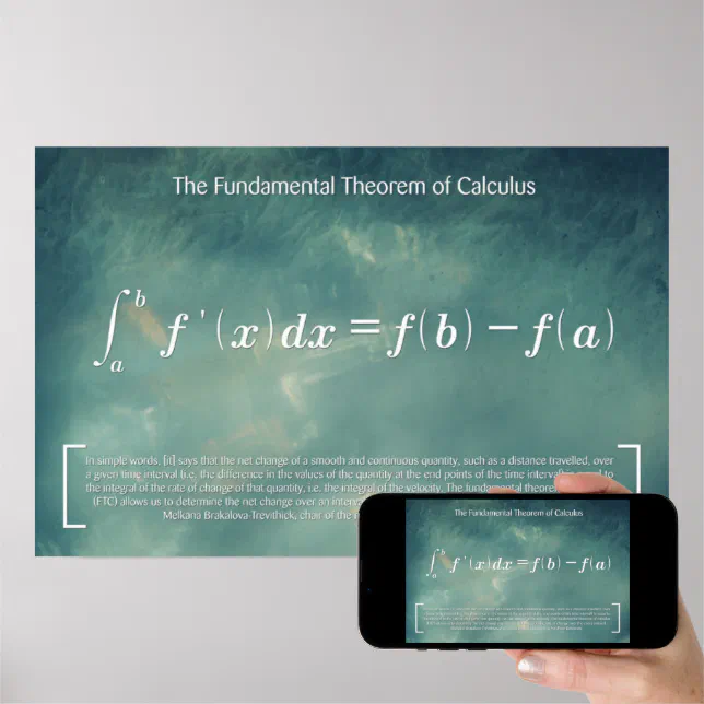 The Fundamental Theorem of Calculus - Math Poster | Zazzle