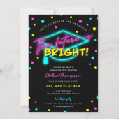 The Future is Bright Neon Graduation Party Invitation | Zazzle