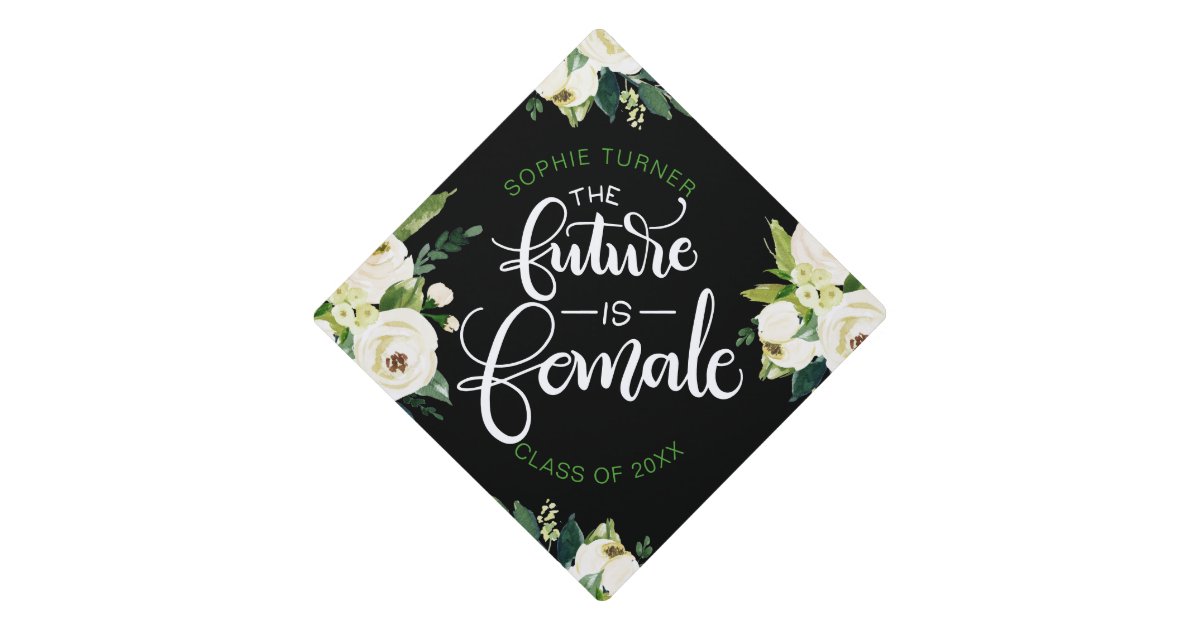The future is female - Watercolor - Feminist Graduation Cap Topper | Zazzle